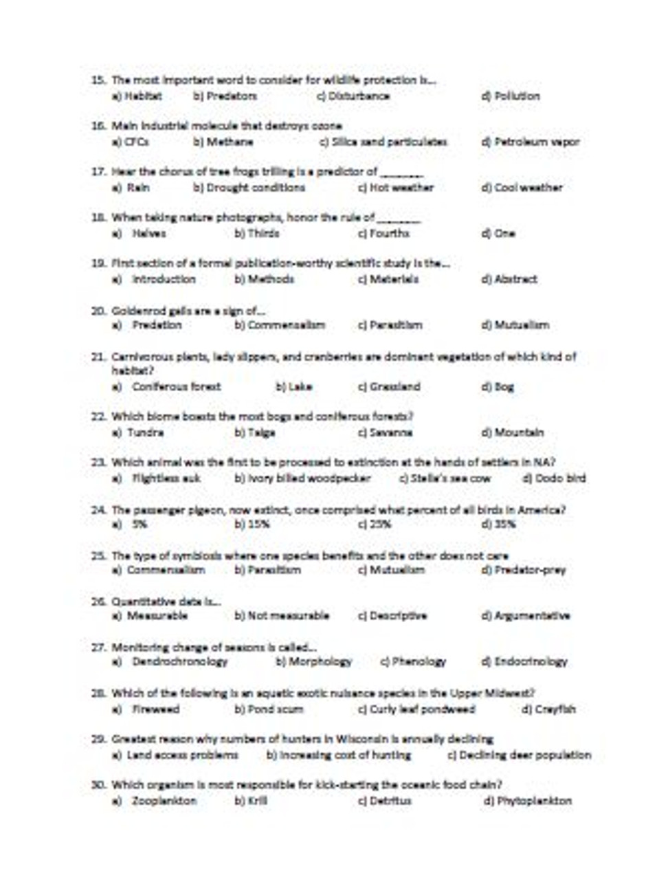 Ecology Pre- and Post-Course Cumulative Test - Amped Up Learning