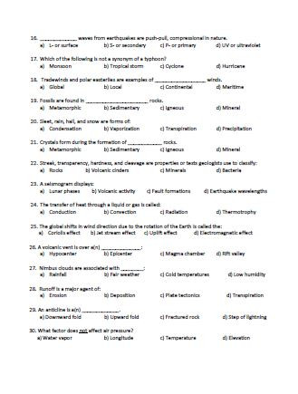 Pre- and Post-Course Test for Middle School Earth Science - Amped Up ...