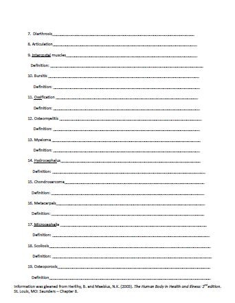Skeletal System Latin Root Word Worksheet - Amped Up Learning