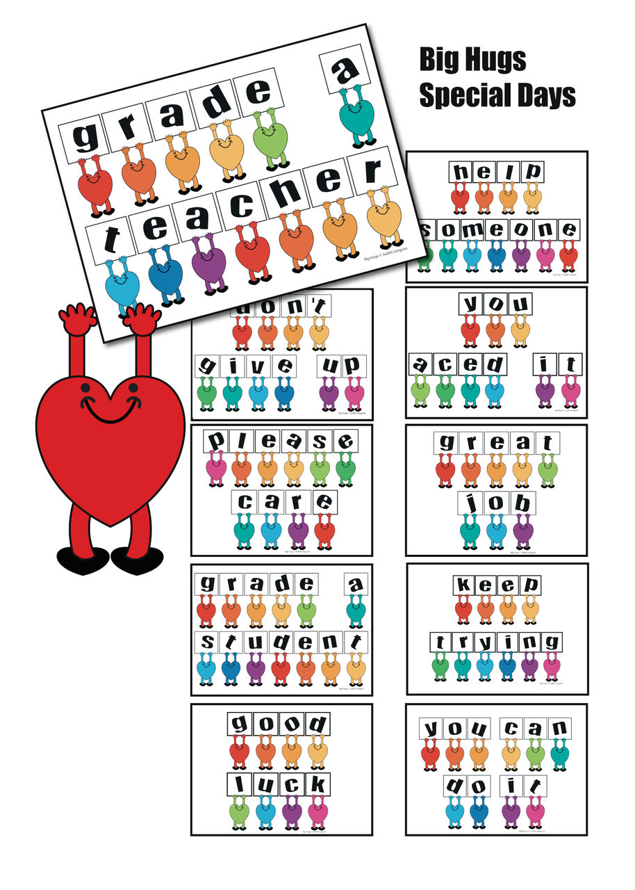 Classroom Decor Big Hugs Signs Fun Messages For Holidays and Everyday ...