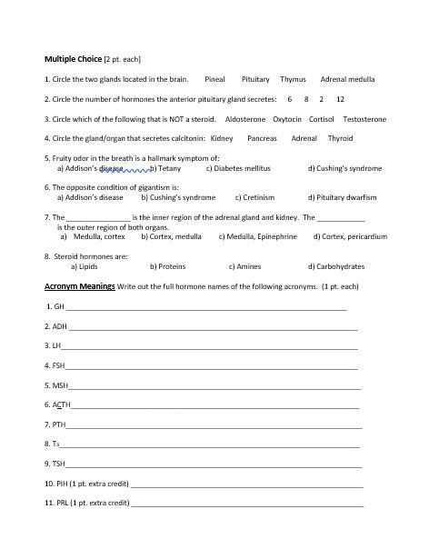 Endocrine System Unit Exam Set A-B - Amped Up Learning