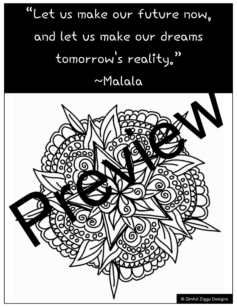 Malala Yousafzai Activity Package- Printable Sketch Notes, Journals ...