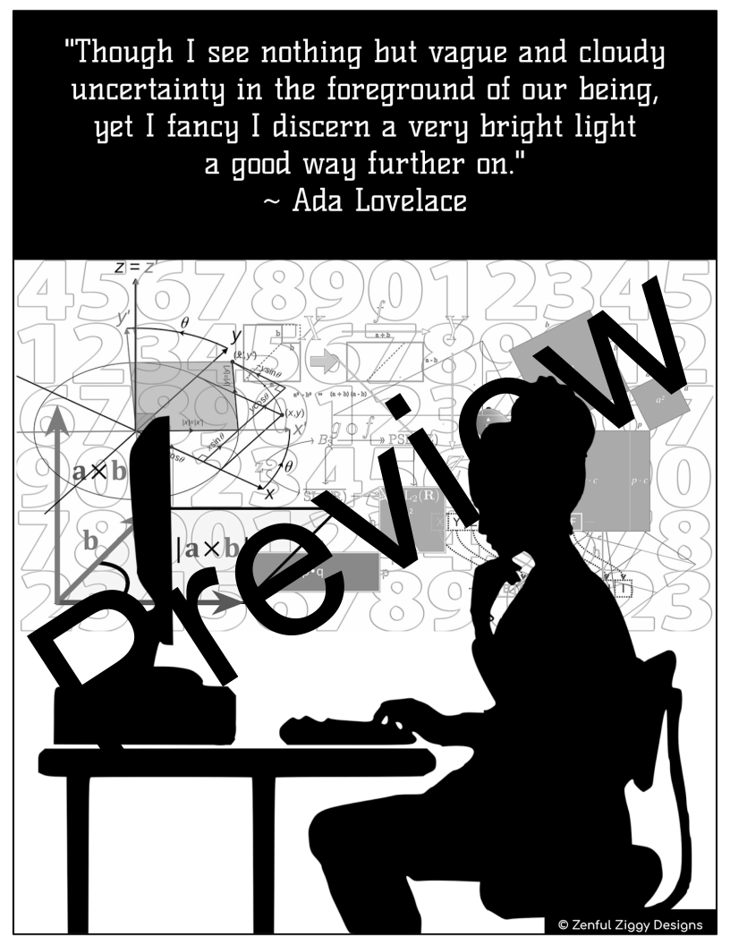 Ada Lovelace Activity Package- Printable Sketch Notes, Journals, Poster ...