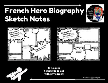 French Hero Biography Sketch Notes #1- No Prep! - Amped Up Learning