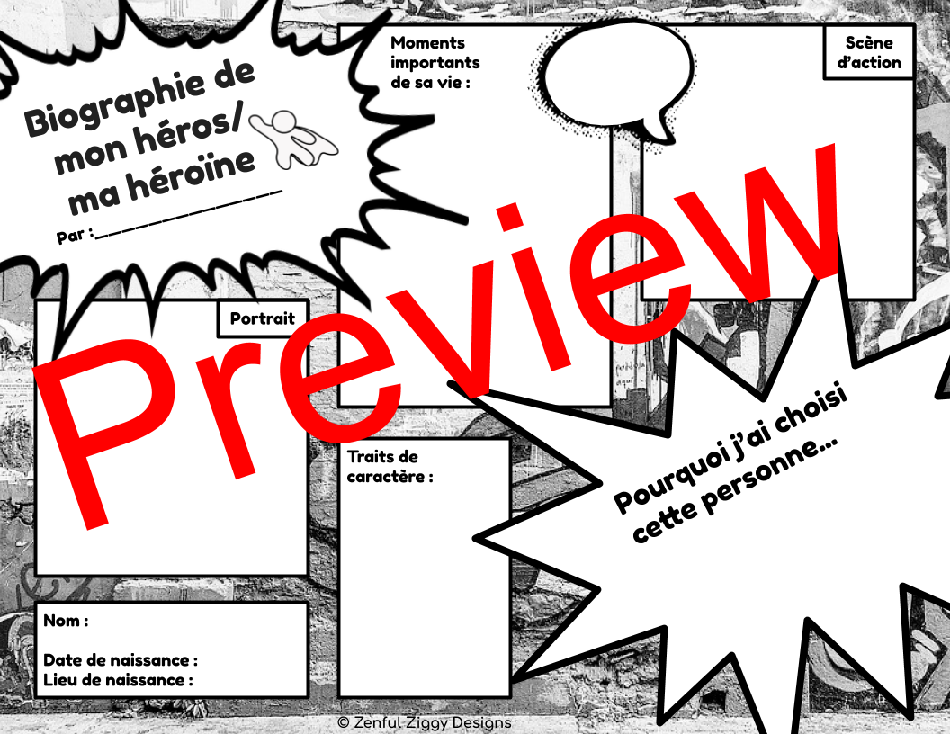 French Hero Biography Sketch Notes #1- No Prep! - Amped Up Learning