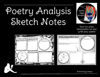 Poetry Analysis Sketch Notes #1- Response Journal, One Pagers, No Prep ...
