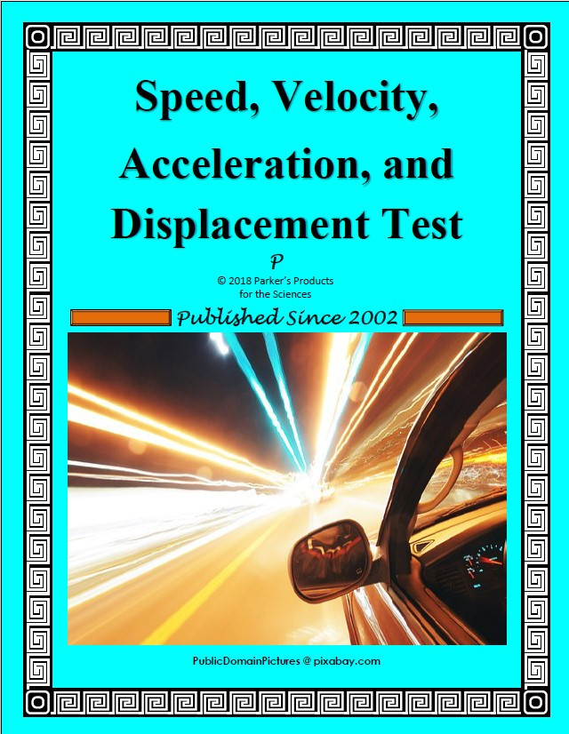 Speed, Velocity, Acceleration, and Displacement Test Set with a Key ...
