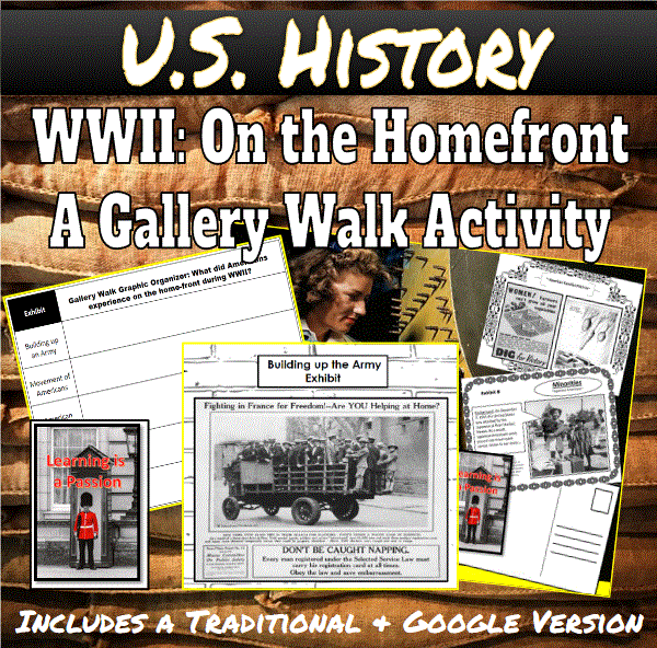 US History | WWII on the Homefront | A Gallery Walk Activity | Distance ...