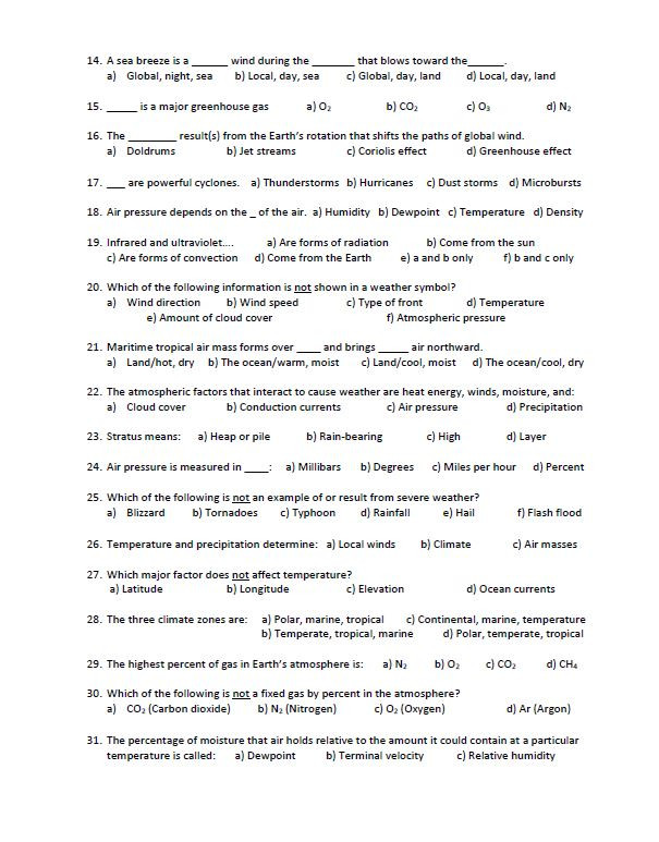 Weather and Atmosphere Unit Test with a Complete Answer Key - Amped Up ...