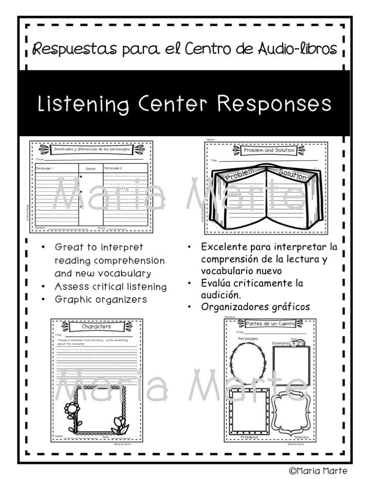 Listening Center Responses // Respuestas para el Centro de Audio-Libros ...