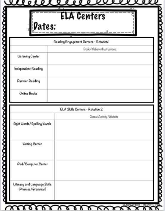 Ultimate Centers and Guided Groups Planning Kit (ELA and Math)