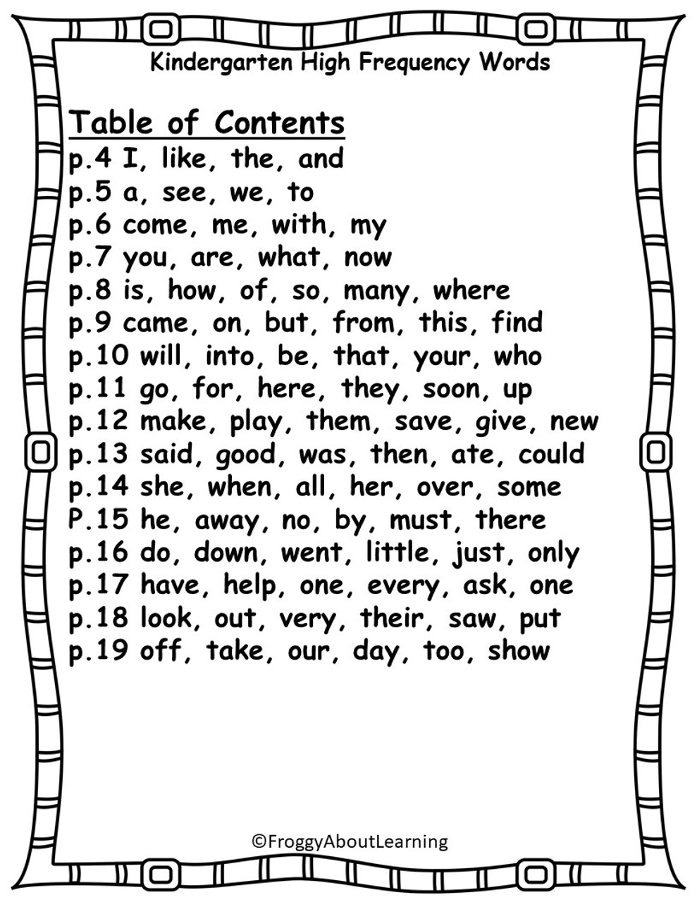 Kindergarten High Frequency Trace and More (Journeys)