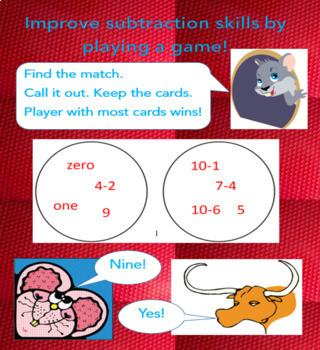 Subtraction Card Game - Amped Up Learning
