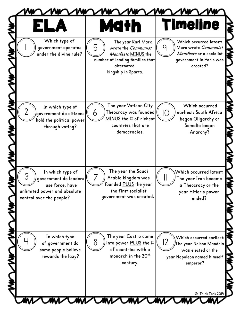 Types of Government Scavenger Hunt - Forms of Government - Amped Up ...