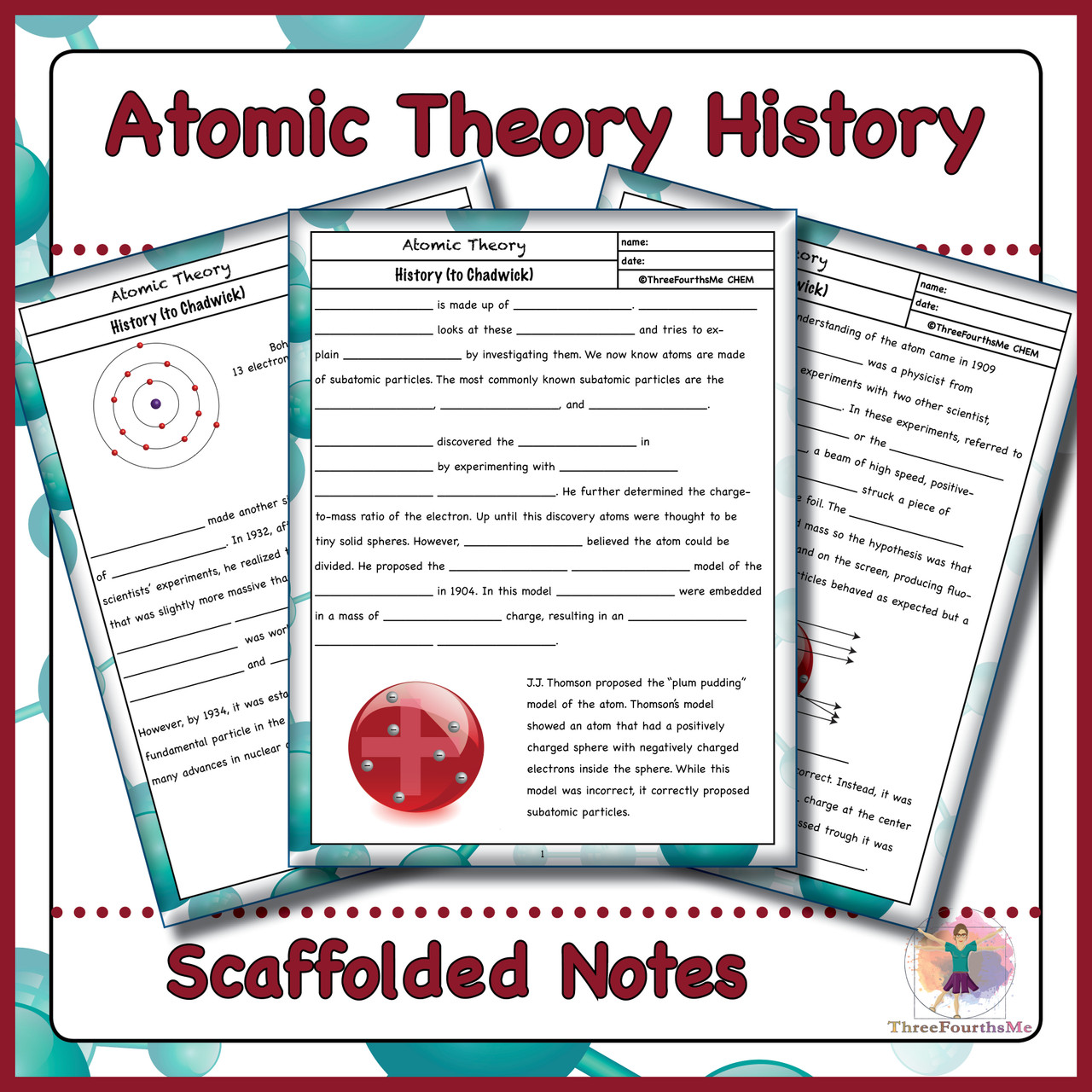Atomic Theory History Scaffolded Notes - Amped Up Learning