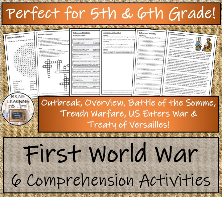 First World War Close Reading Comprehension Bundle | 5th Grade & 6th ...