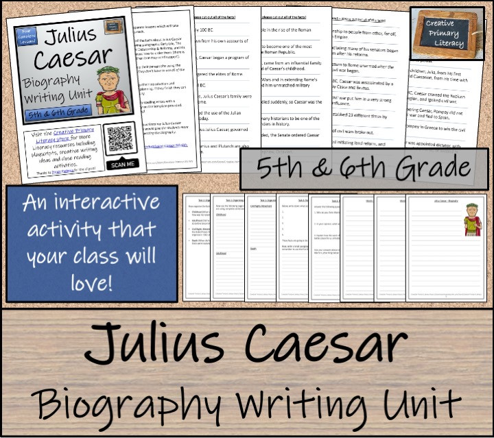 Julius Caesar Biography Writing Unit | 5th Grade & 6th Grade - Amped Up ...
