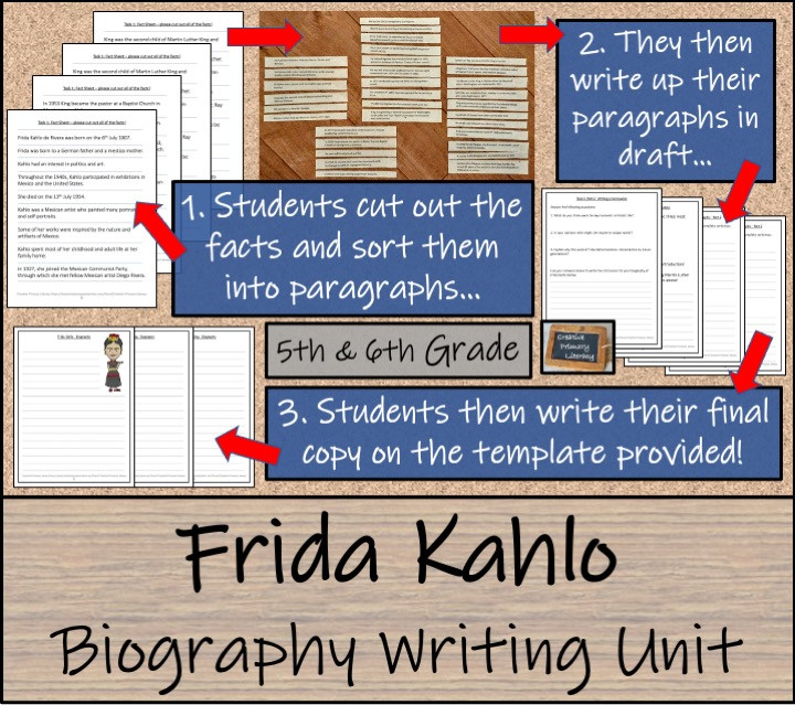 Frida Kahlo Biography Writing Unit | 5th Grade & 6th Grade - Amped Up ...