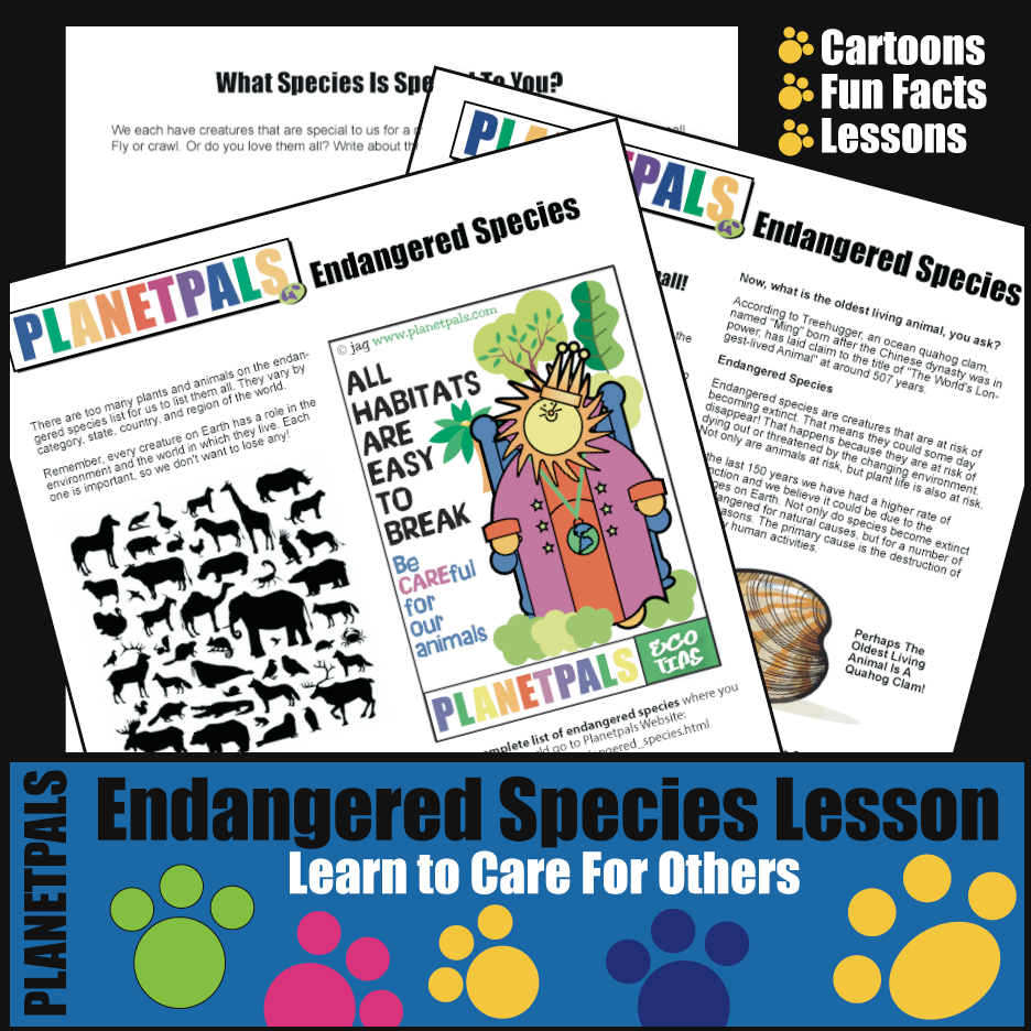Planetpals Endangered Species Lesson Activities Earth Science ...