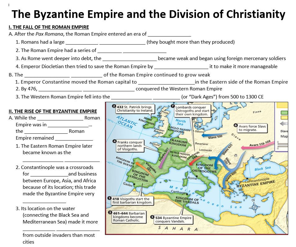 Byzantine Empire and Schism of Christianity