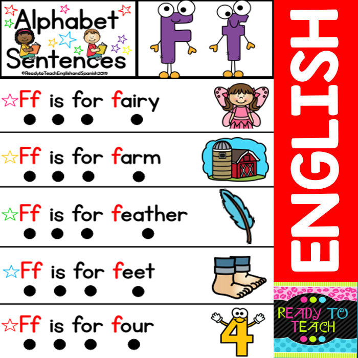 Alphabet Sentences - 2 Versions - English Version - Amped Up Learning