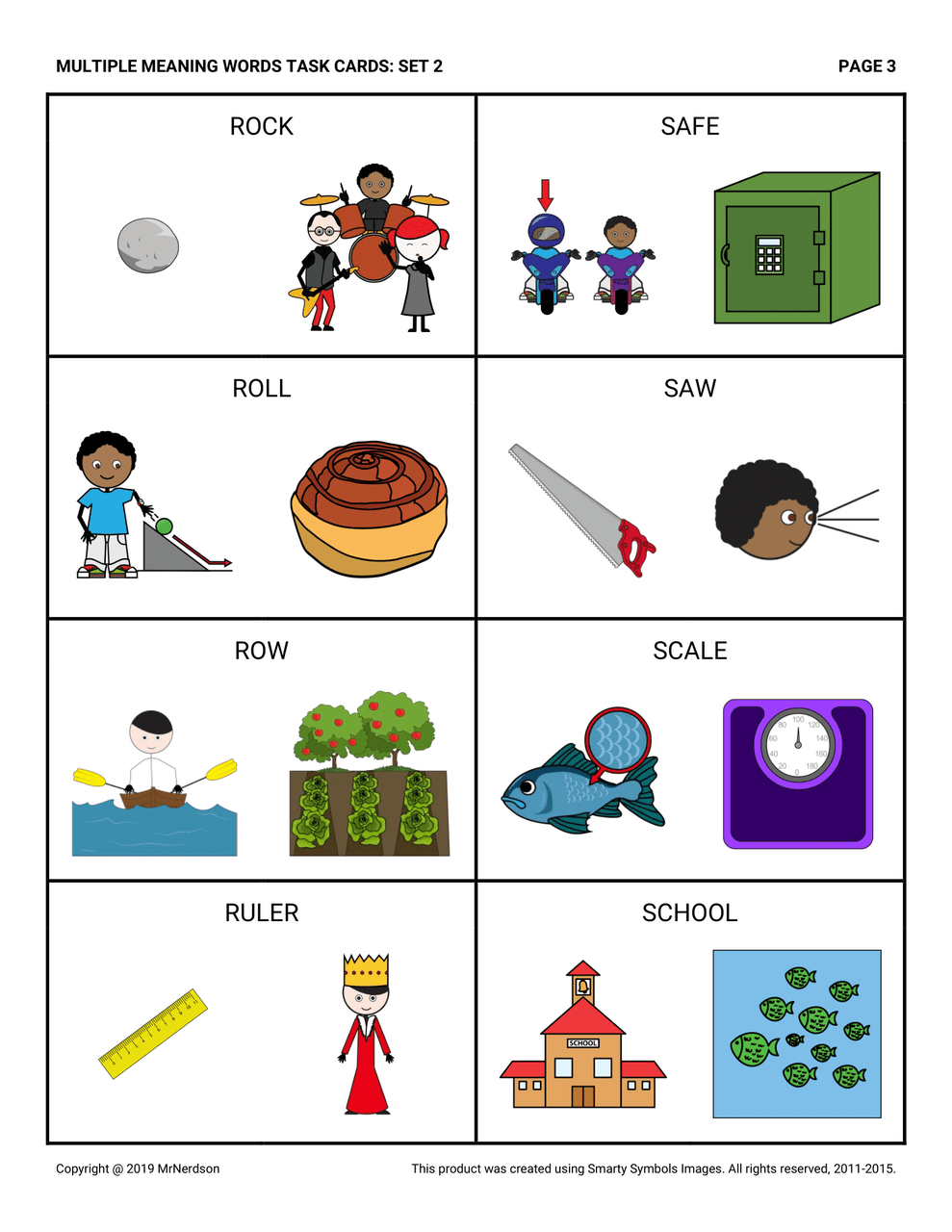 Multiple Meaning Words Task Cards - Set 2 - Amped Up Learning