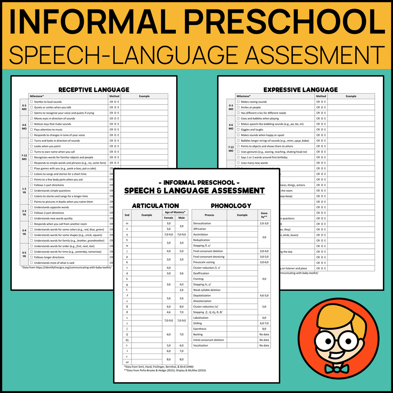 Informal Preschool Speech Language Assessment With Developmental Norms