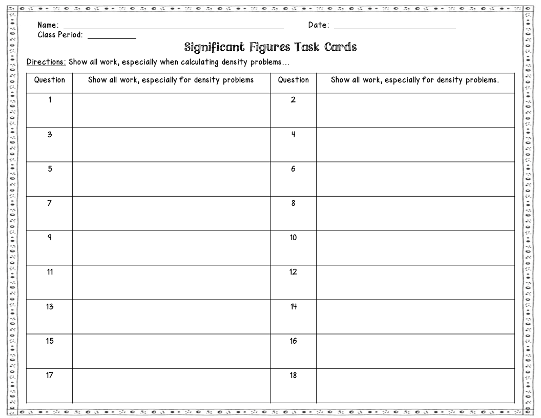 Significant Figures Task Cards: Chemistry or Physics - Amped Up Learning