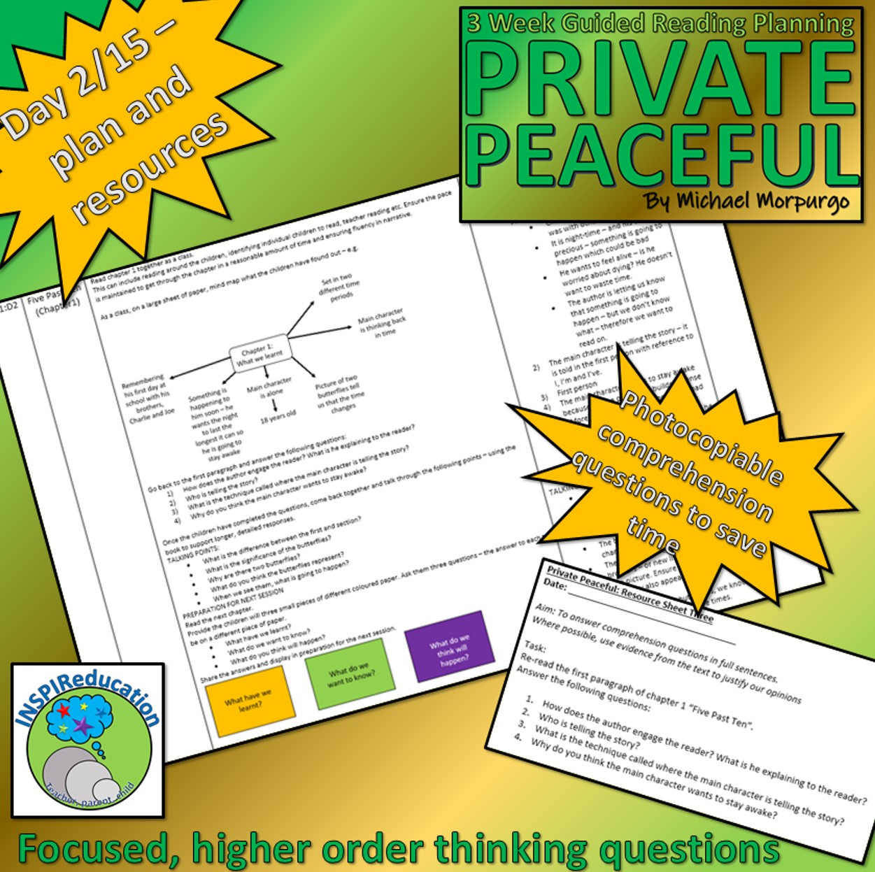 Private Peaceful - Michael Morpurgo: Guided Reading 15 lesson plans and ...