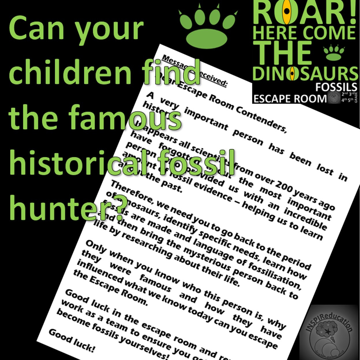 SCIENCE ESCAPE ROOM: Fossils, Mary Anning - Amped Up Learning