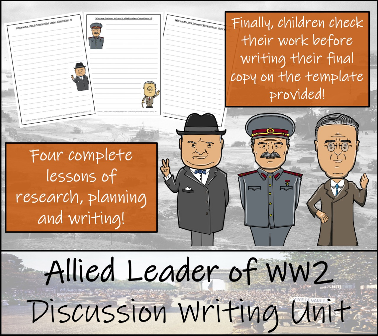 World War 2 Leaders Opinion Writing Unit | 5th Grade & 6th Grade ...