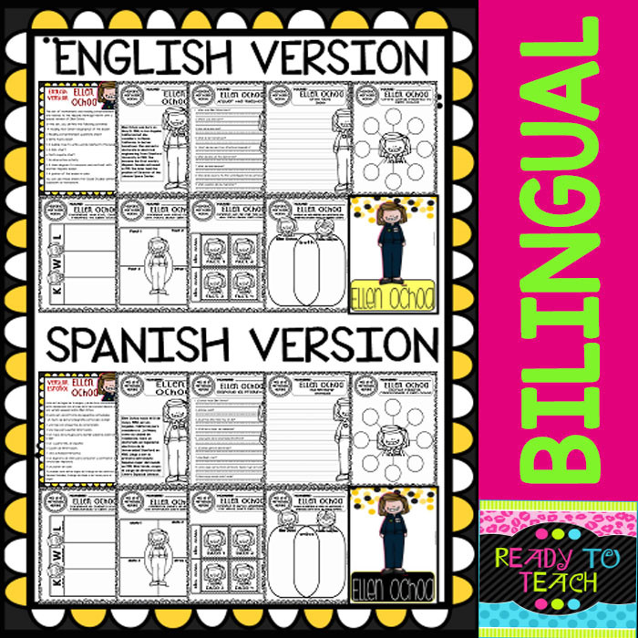 Hispanic Heritage Month - Ellen Ochoa - Worksheets and Readings ...