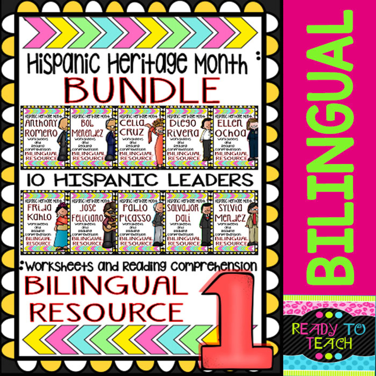 Hispanic Heritage Month - Bundle 1 - Worksheets and Readings (Bilingual ...