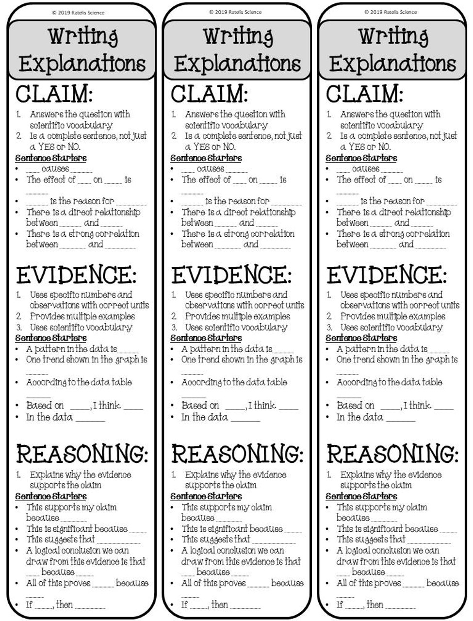 NGSS SEP: Constructing Explanations: CER Supporting Materials - Amped ...