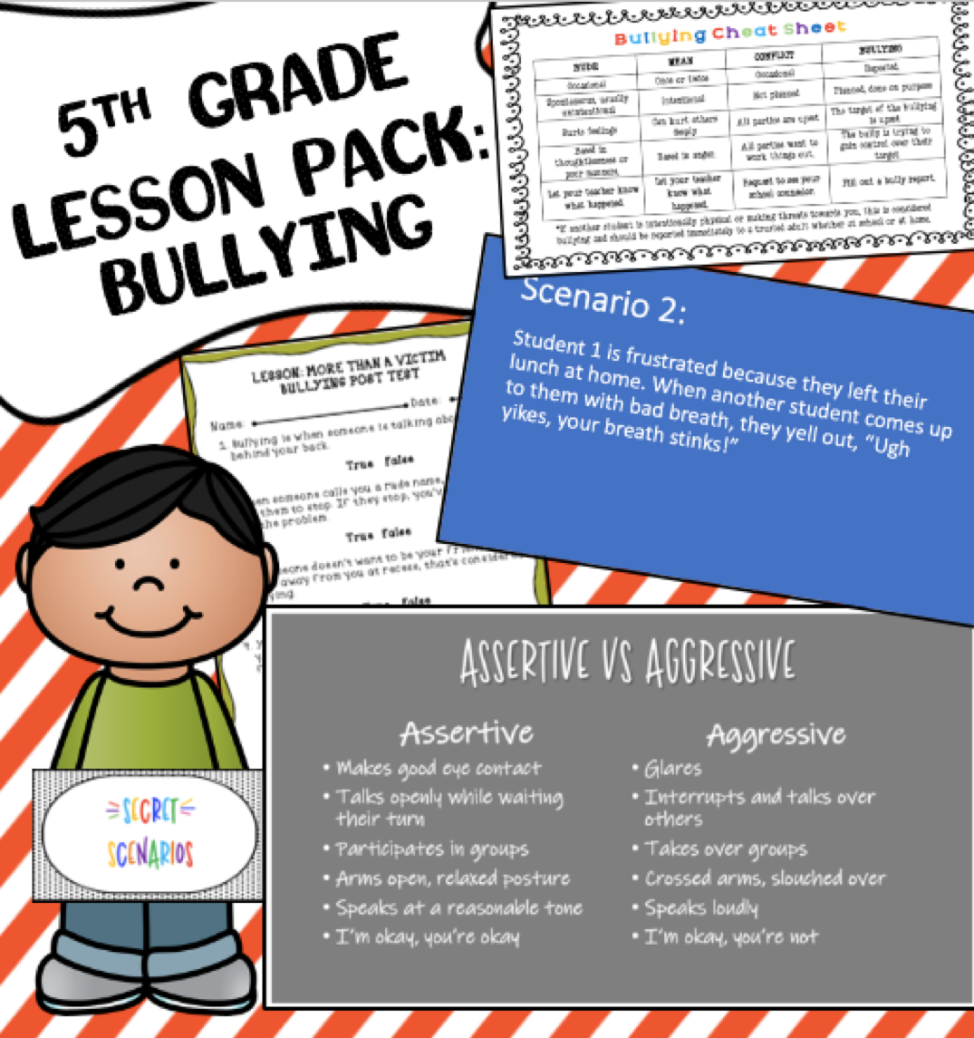 5th Grade Bullying Lesson Plan Pack (Includes Lesson, Game, Handouts ...