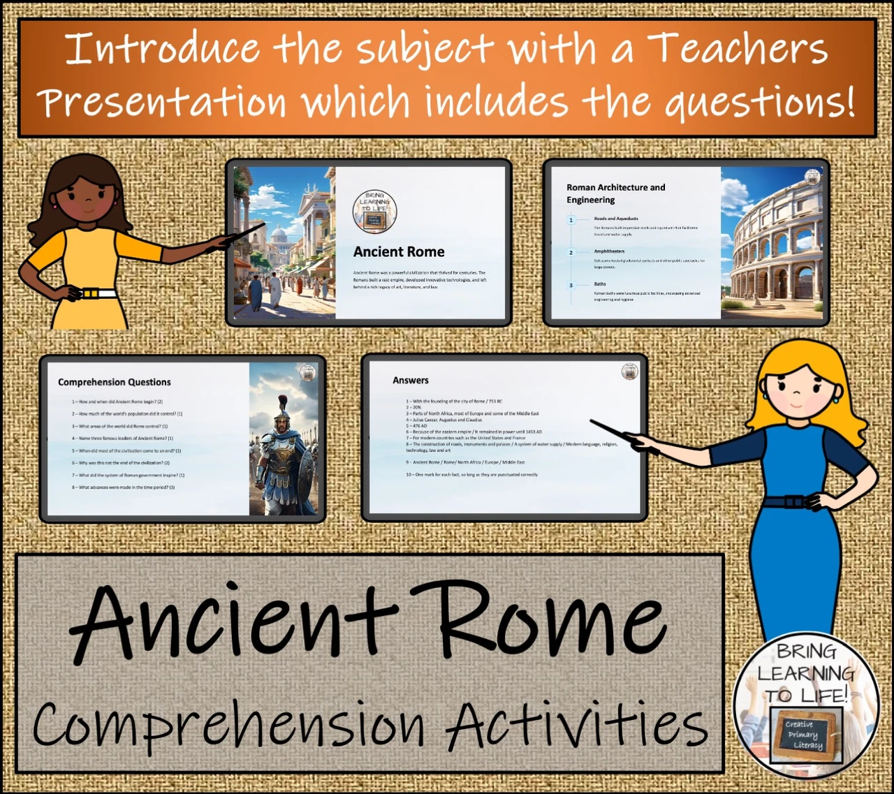 Ancient Rome Close Reading Comprehension Activities | 3rd Grade & 4th ...