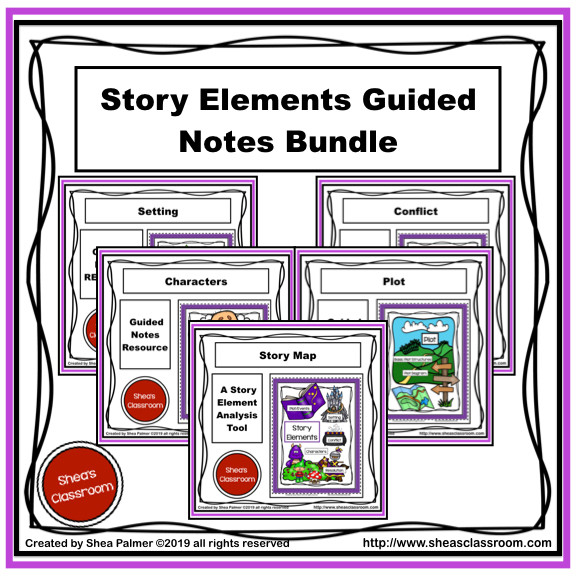 Story Elements Guided Notes Resource Bundle - Amped Up Learning