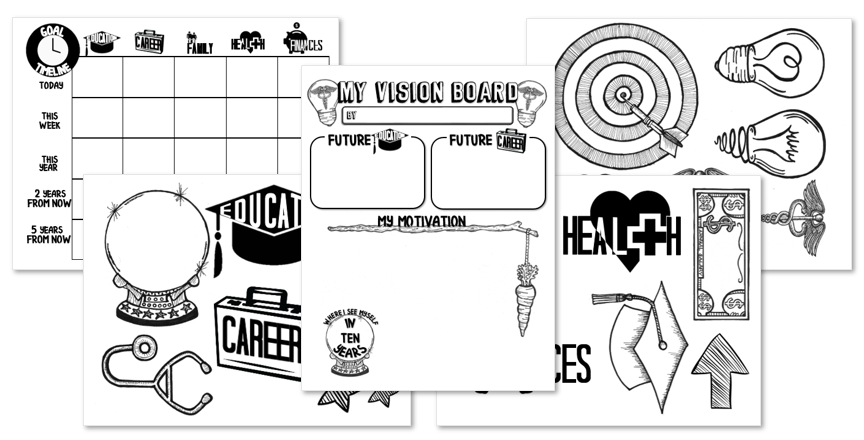 Goal Setting Activities- Graphic Organizer, Timeline and Clipart for ...