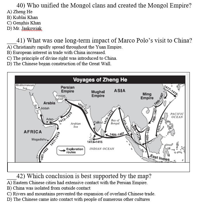 World History Fall Semester Exam (through Scientific Revolution ...
