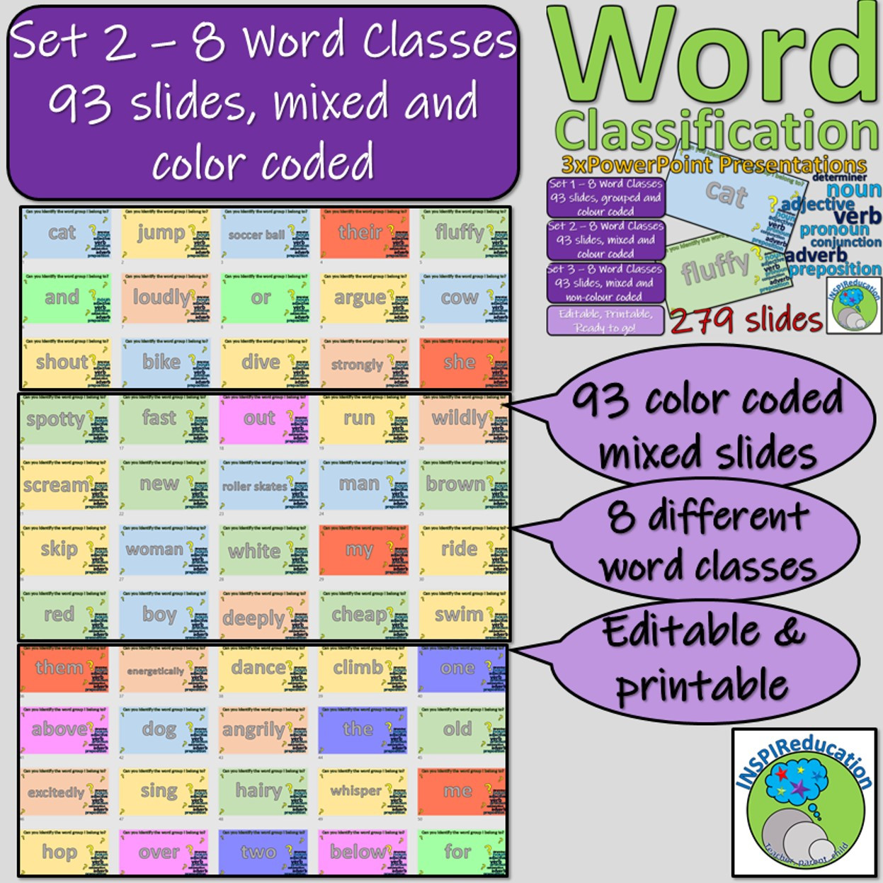 Word Classification PowerPoint Teaching Activities, 279 slides, Flash ...