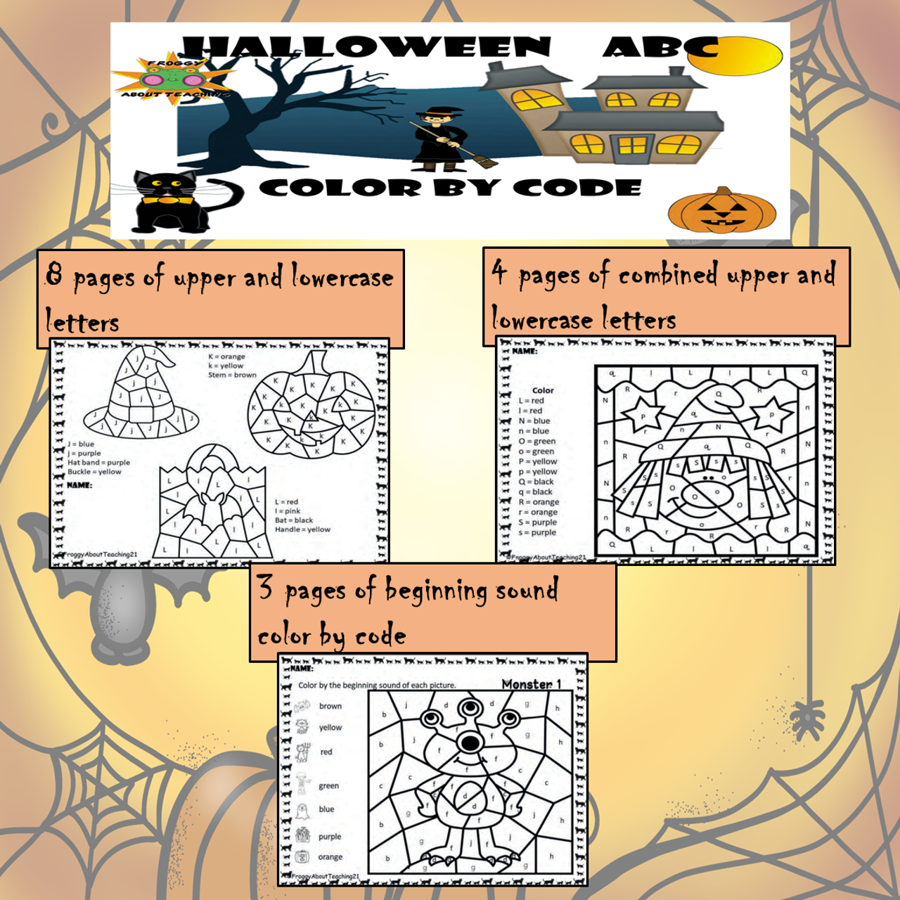 Halloween Color by Letter Worksheets - Amped Up Learning