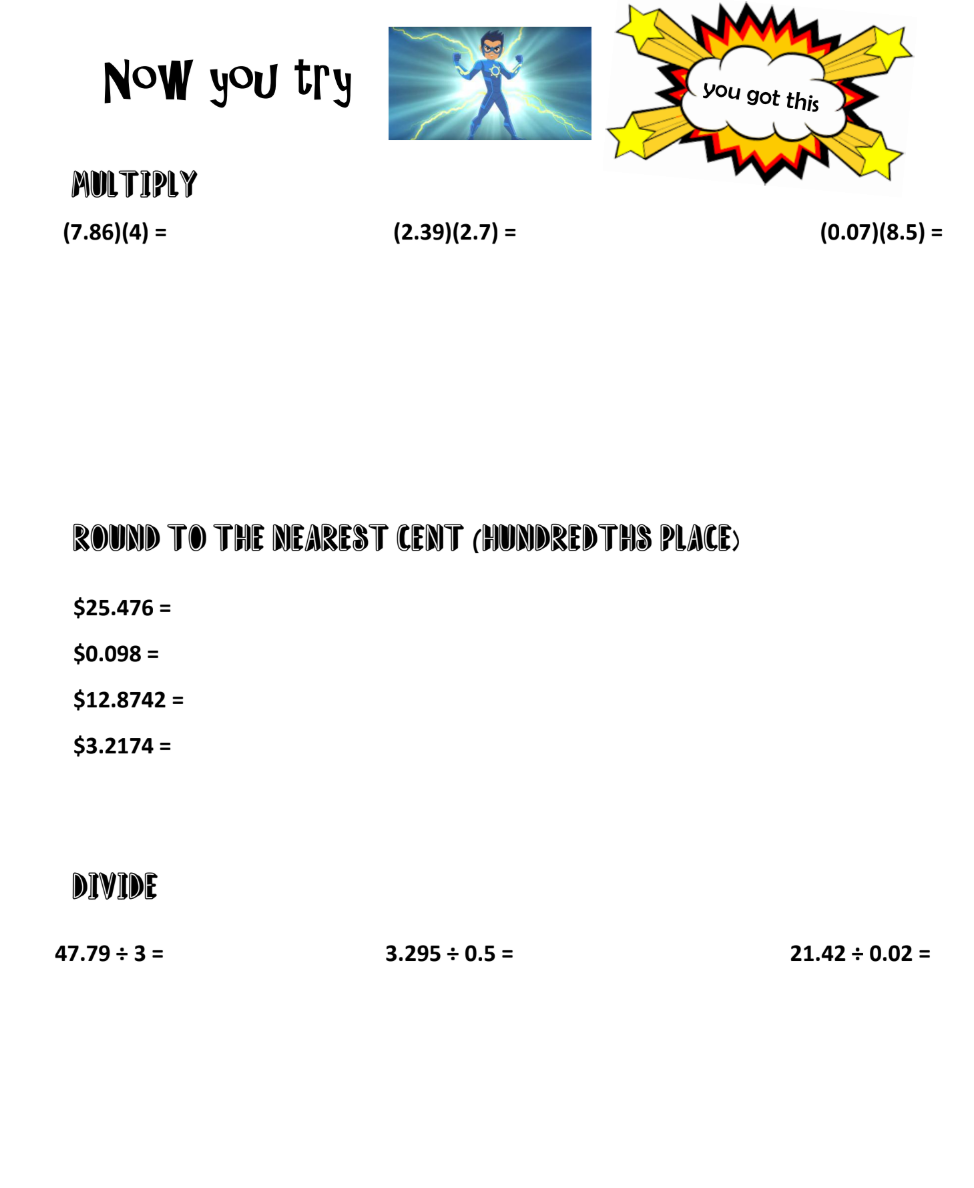 Multiplying and Dividing Decimals - Notes & Guided Practice - Amped Up ...