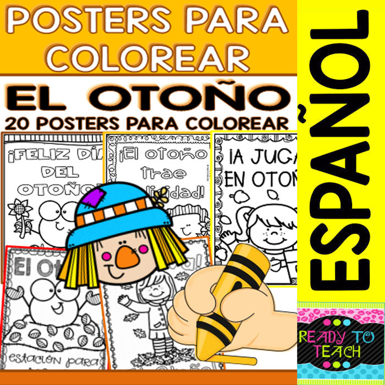 Coloring Posters in Spanish - Fall/Autumn/Otoño (20 posters) - Amped Up ...