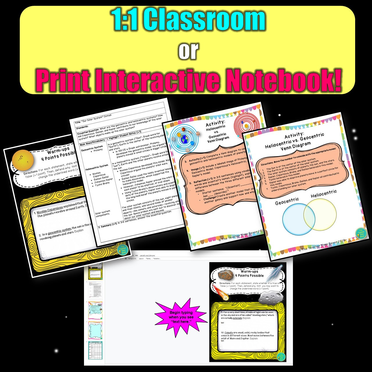 Solar System Space Unit Digital Notebook Bundle - Amped Up Learning