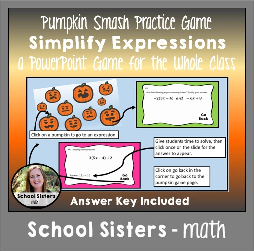 Simplify Expressions Pumpkin Smash - Amped Up Learning