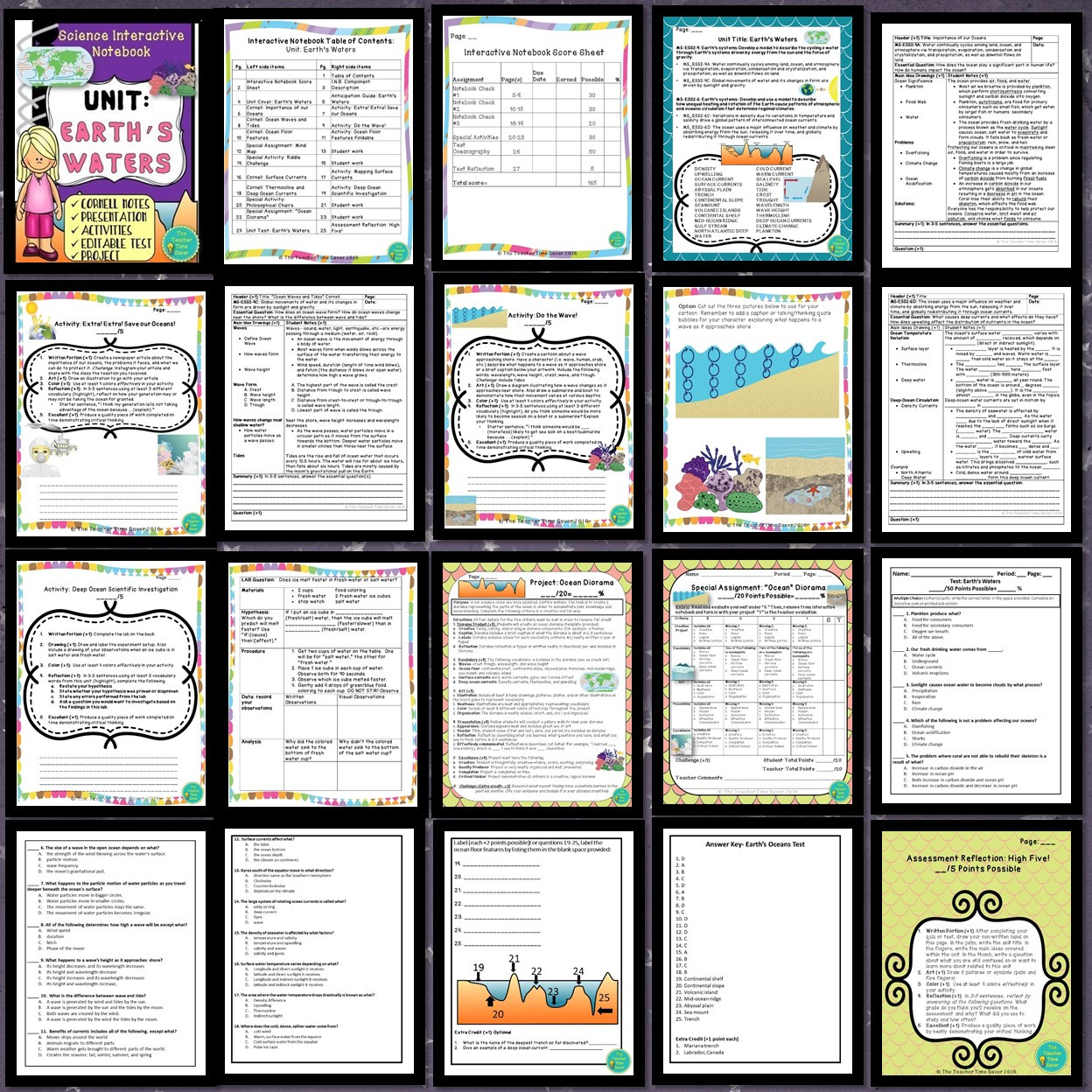 OCEANOGRAPHY INTERACTIVE NOTEBOOK BUNDLE- PRINTABLE & DIGITAL (Google ...