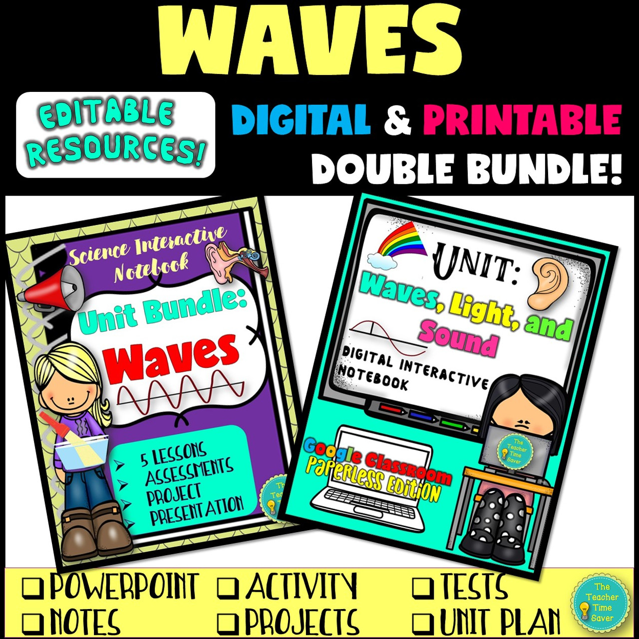 WAVES MEGA BUNDLE DIGITAL & PRINTABLE INTERACTIVE NOTEBOOK BUNDLE ...