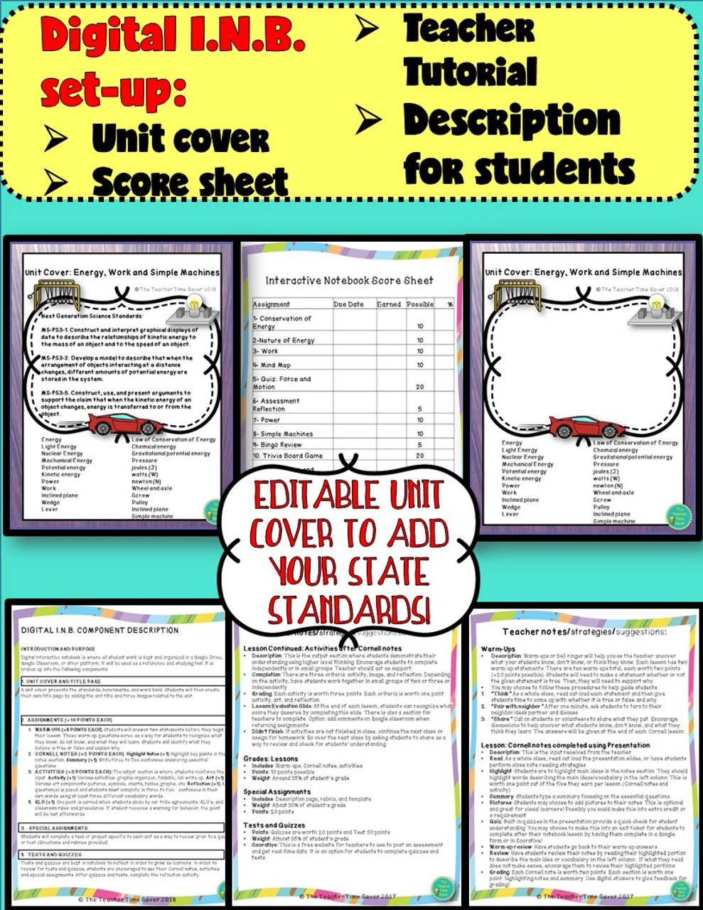 Energy Interactive Digital and Printable Notebook Bundle - Amped Up ...