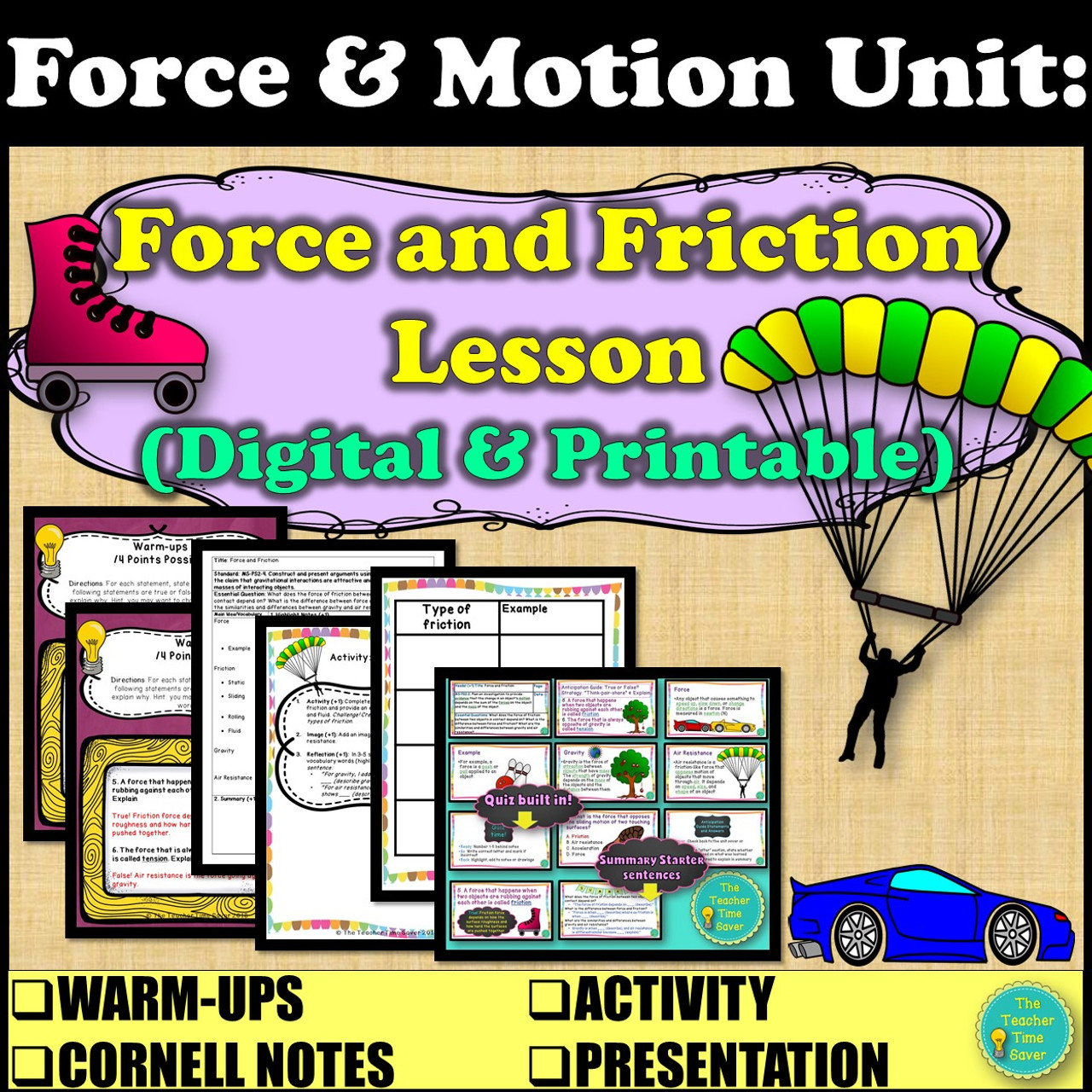 Force and Motion Notebook, Science Printable and Digital Bundle - Amped ...