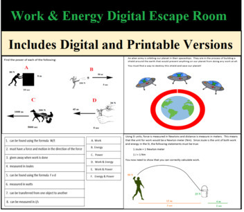 Work and Energy: Digital Escape Breakout Activity - Amped Up Learning